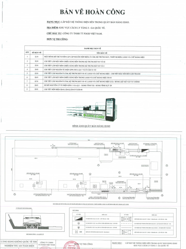 BVHC lắp đặt HTĐ trong quầy bán hàng ID305 cách ly tầng 3 QT | PDF