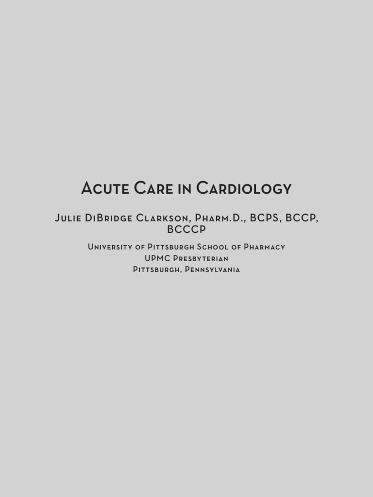 Acute Care in Cardiology 2024 | PDF | Myocardial Infarction ...