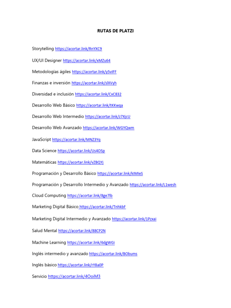 Rutas de Platzi | PDF