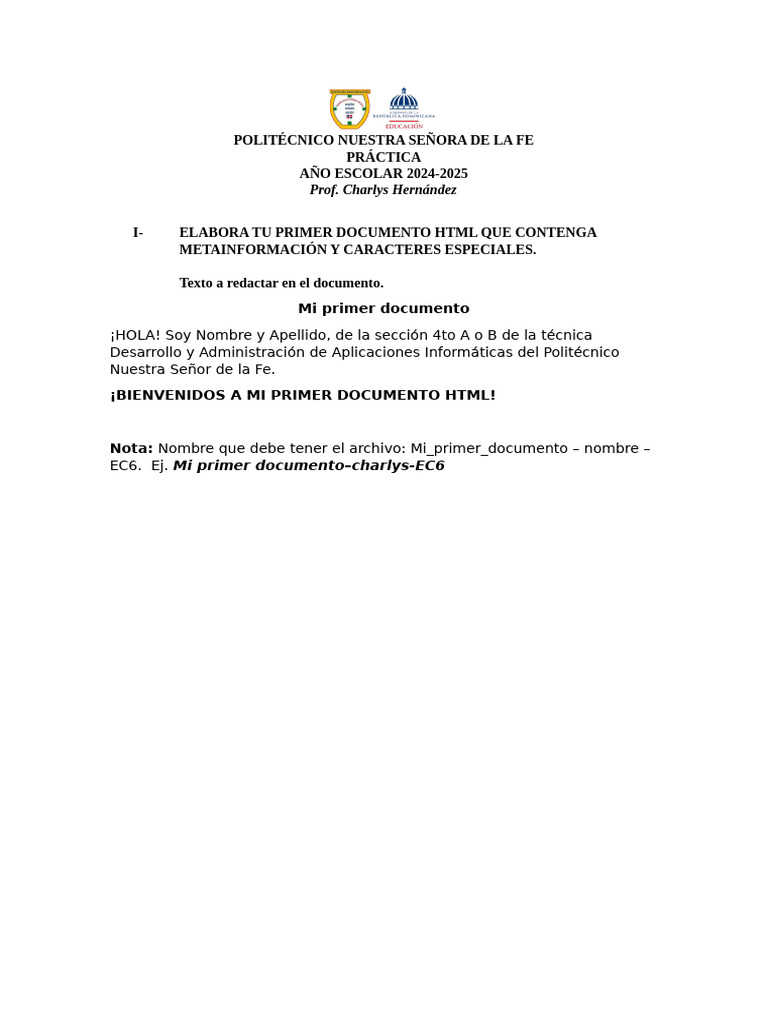 EC6 - Práctica Mi Primer Documento. | PDF