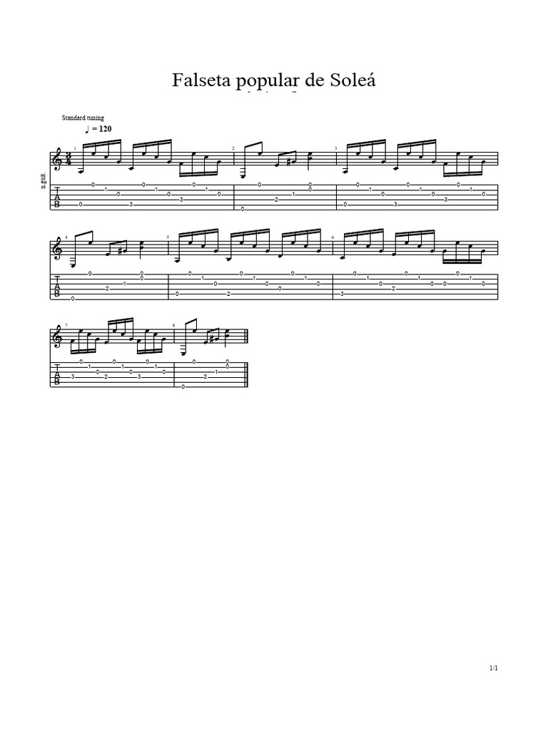 Falseta Popular de Solea 1 | PDF | Spanish Folk Music | Spanish Styles ...