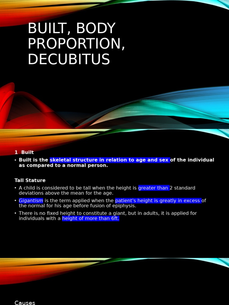 Built, Body Proportion and Decubitus | PDF | Diseases And Disorders ...