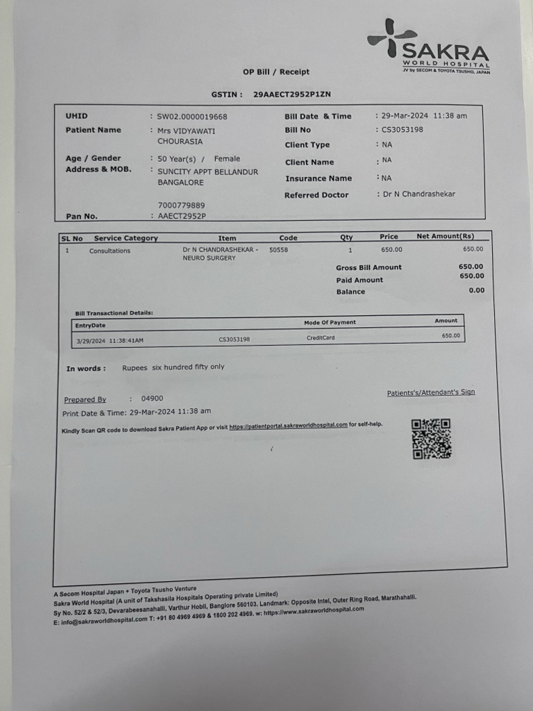Hospital Bill4 | PDF