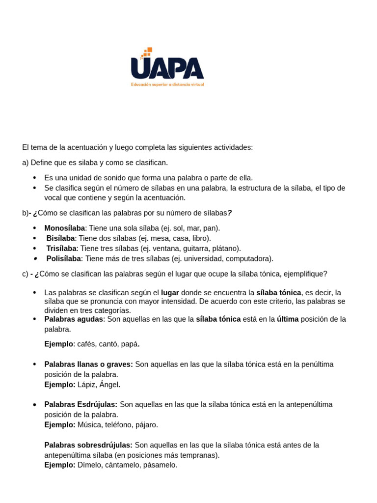 Tarea LL Español 1 | PDF | Sílaba | Fonética