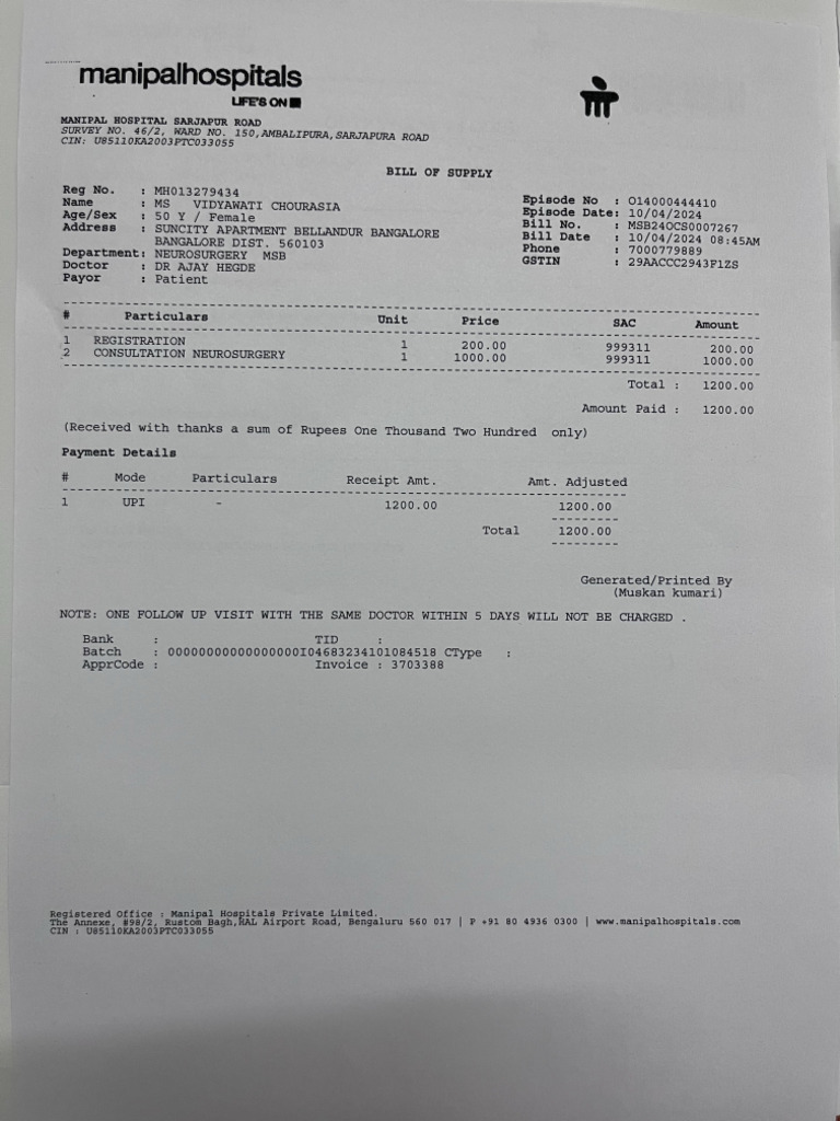 Hospital Bills | PDF