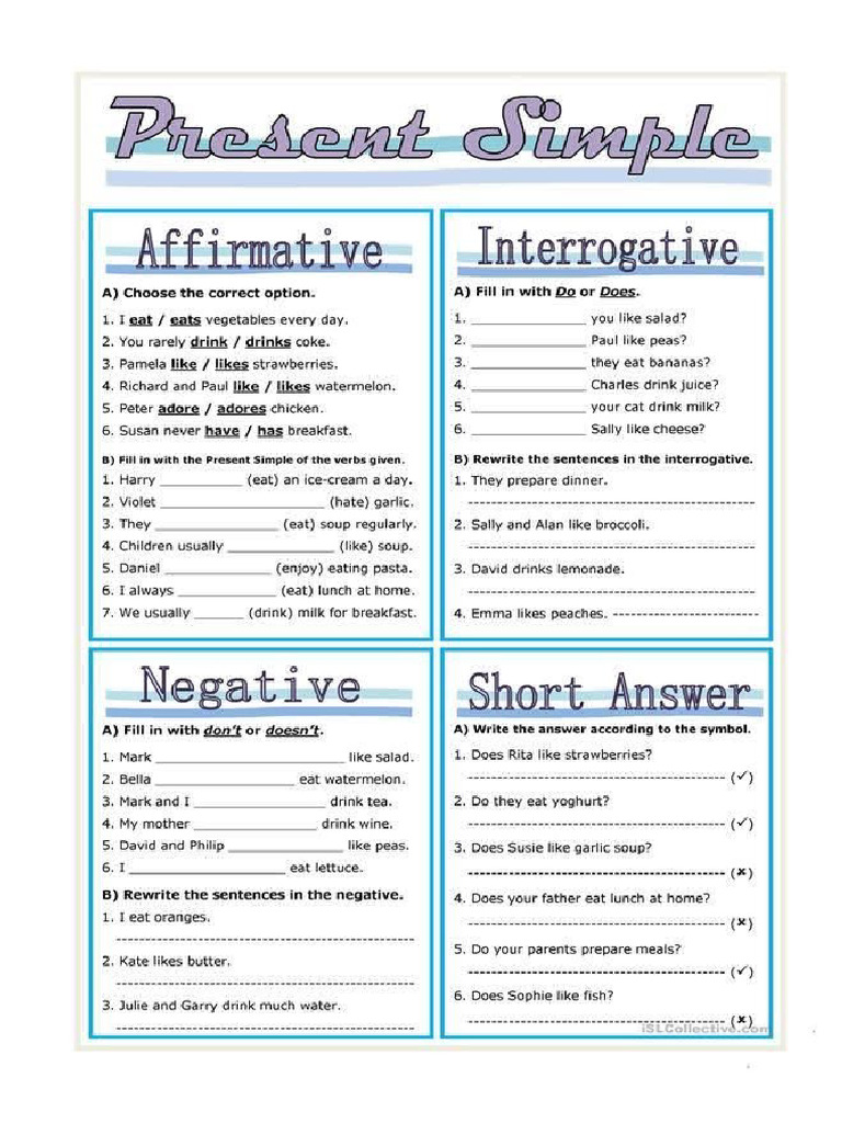 PRACTICA PRESENTE SIMPLE-CONTINUO-PRONOMBRES | PDF