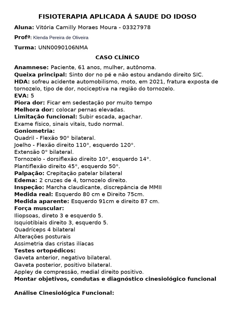 Fisioterapia em Caso de Marcha Claudicante | PDF | Joelho | Sistema ...