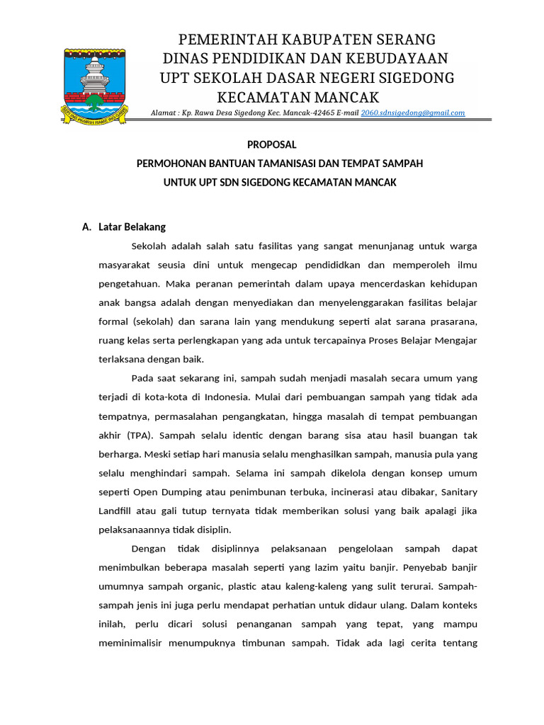 Proposal Sampah | PDF