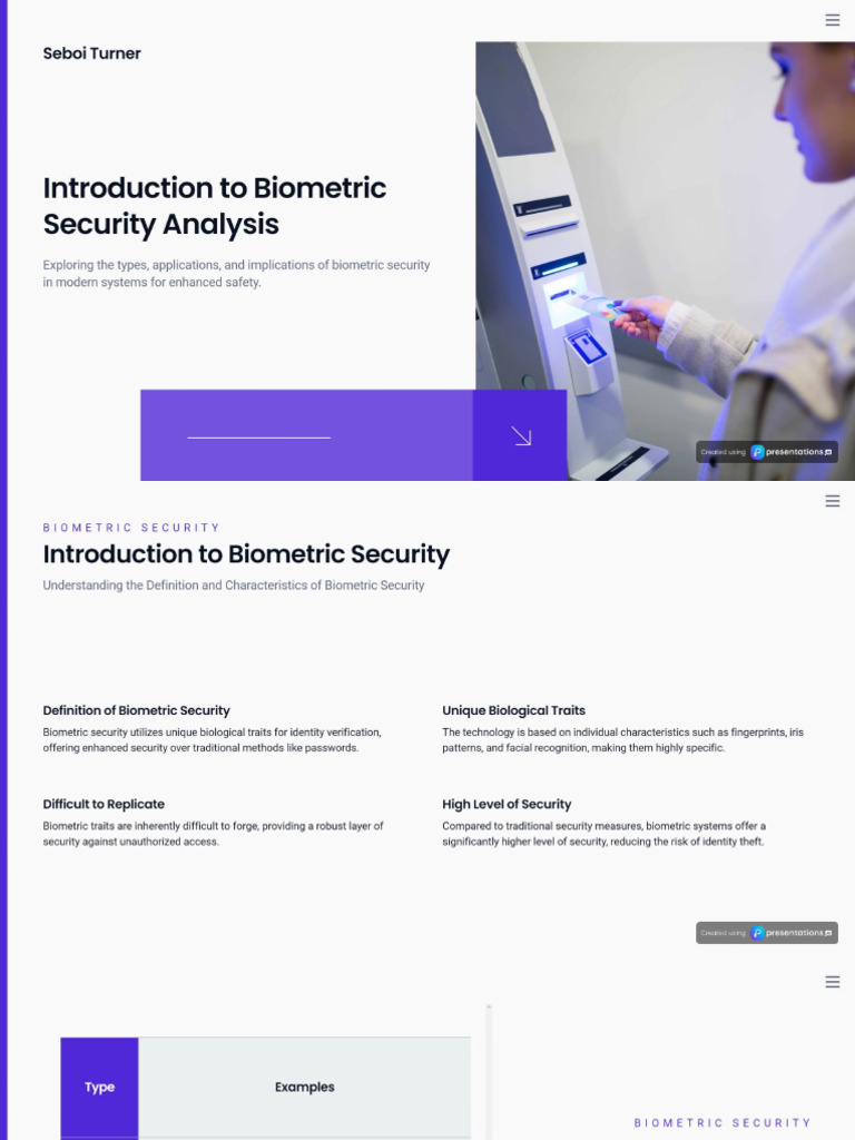 Introduction To Biometric Security Analysis | PDF