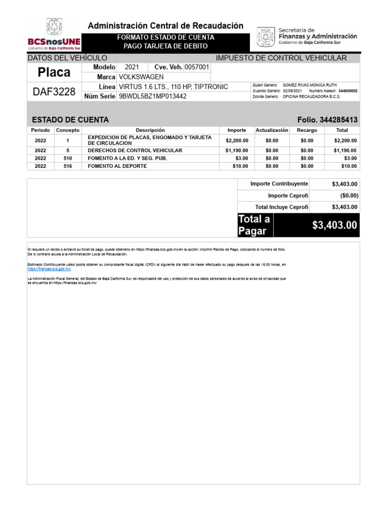 B.C.S. 2022 | PDF | Pagos