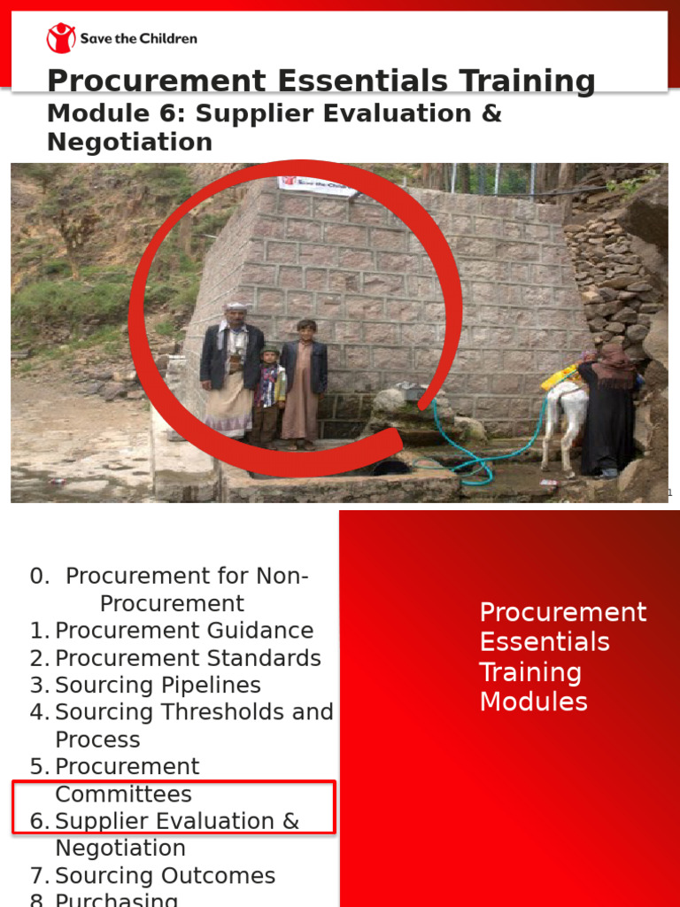 Module 6 Supplier Evaluation Negotiation V11 | PDF | Procurement | Negotiation