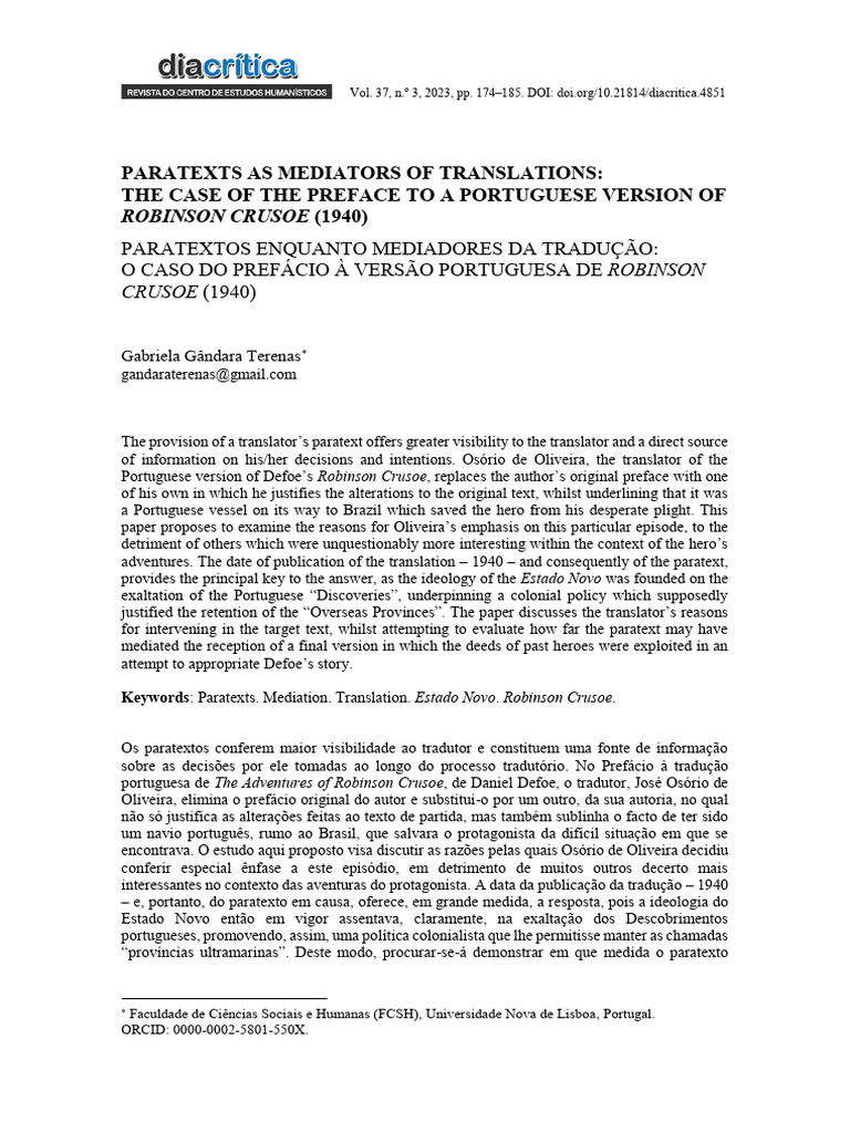 4851 Terenas Paratexts As Mediators PUB | PDF | Translations