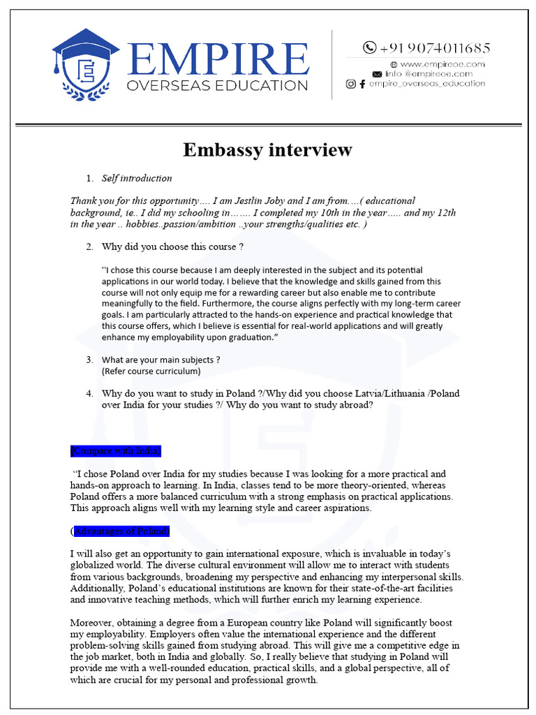 Embassy Interview Empire Updated | PDF | Dormitory | Latvia