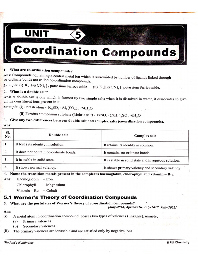 Chemical Coordination | PDF