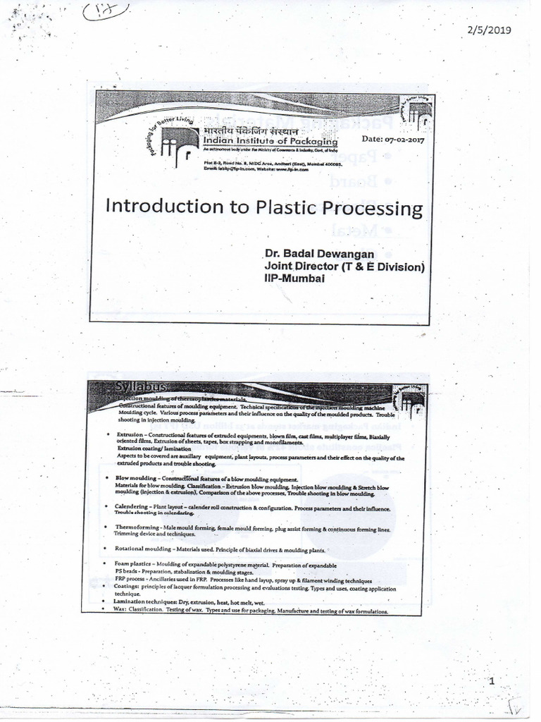 Introduction To Plastic Process | PDF