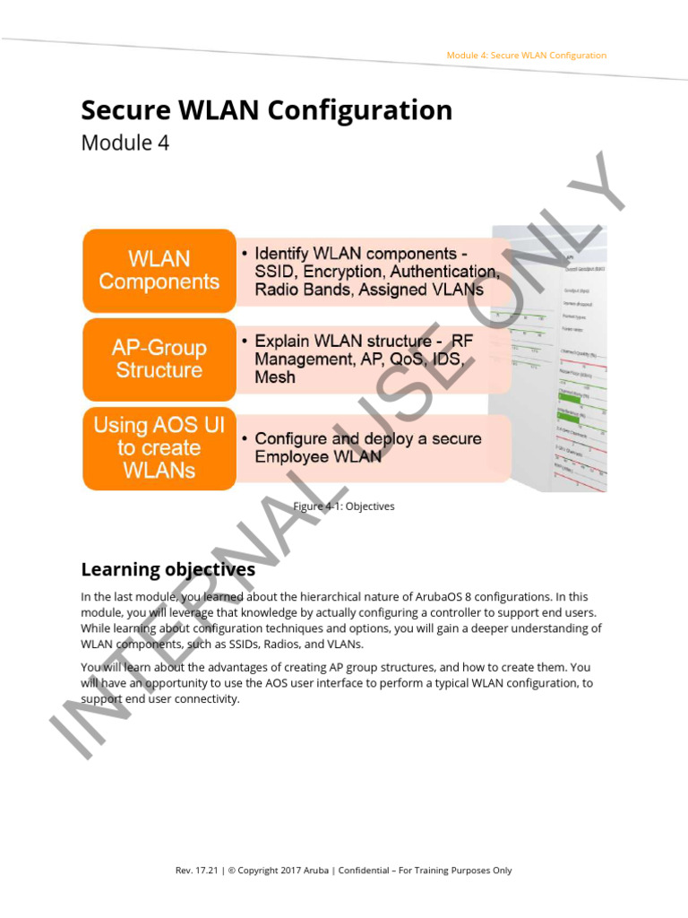 Module 4 - Secure WLAN Configuration v1.1 | PDF | Wireless Lan | Radius