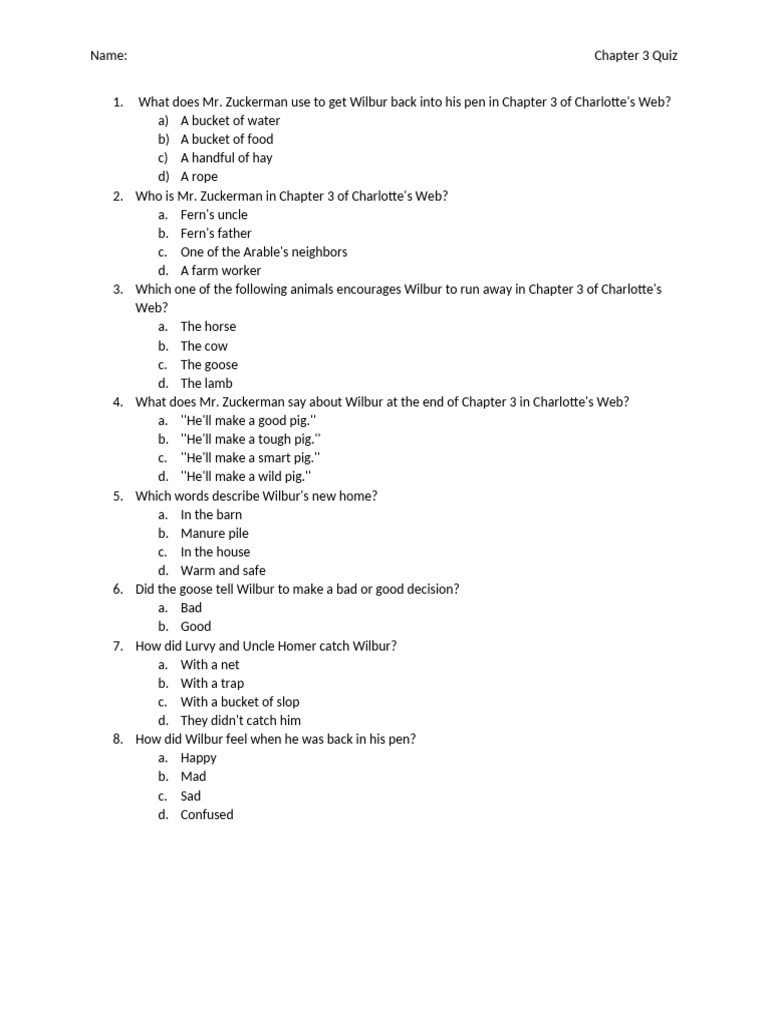 Chapter 3 Quiz | PDF