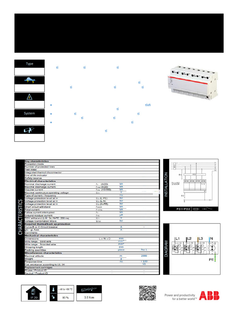 Ovr T1 3N 25 255 2CTB815101R1600 | PDF | Electricity | Electrical Phenomena