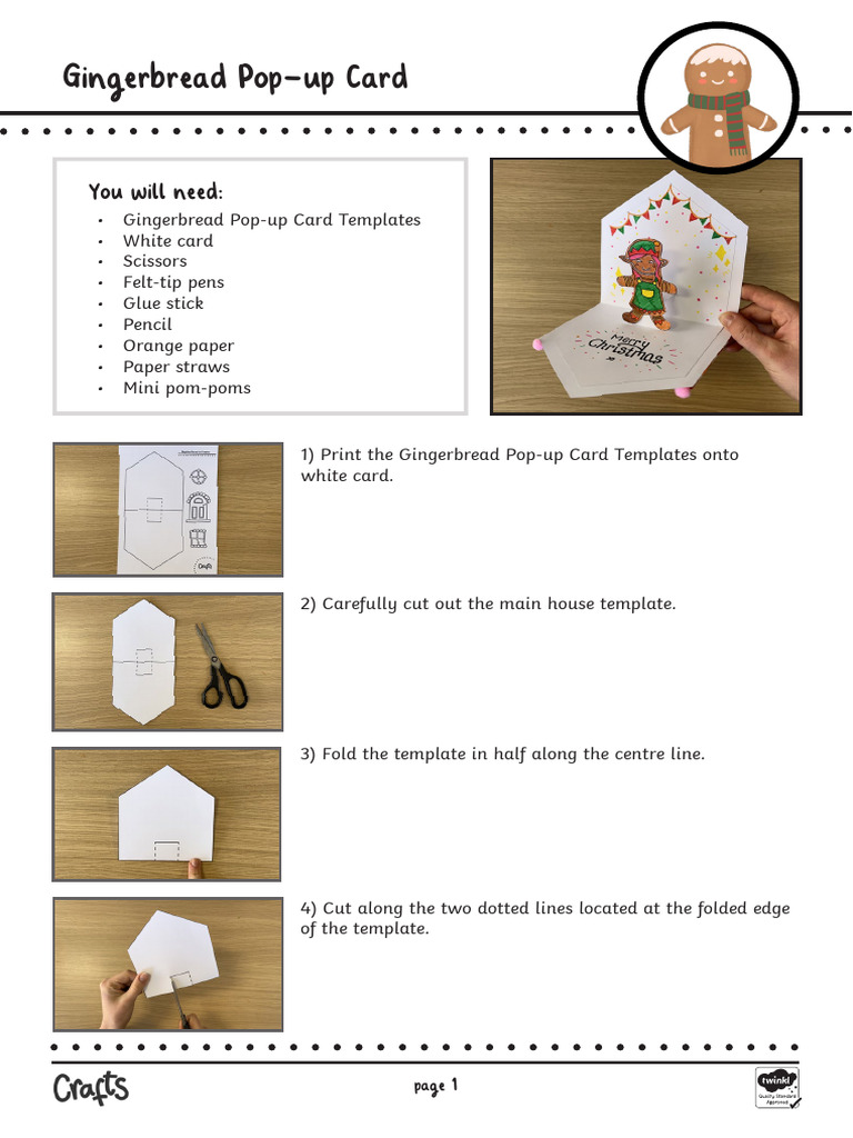 Gingerbread Pop-Up Card Instructions | PDF