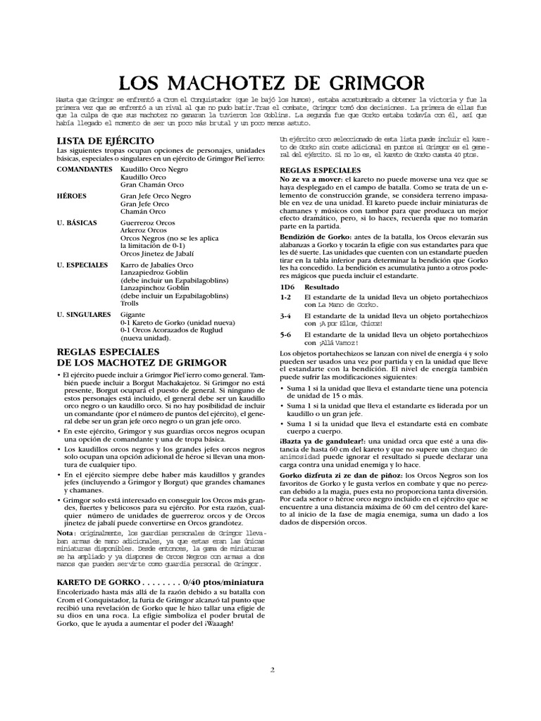 SoC Grimgor | PDF | Criaturas de la fantasía | Fantasía