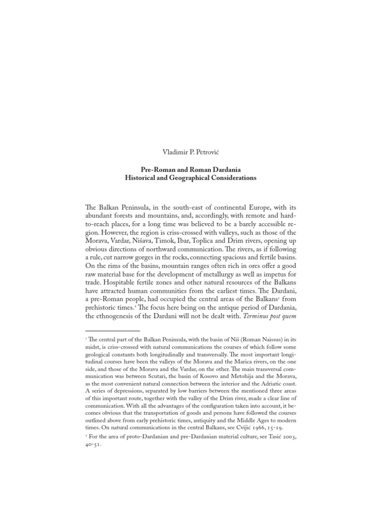 Dardania: History and Geography in Antiquity | PDF | Classical ...
