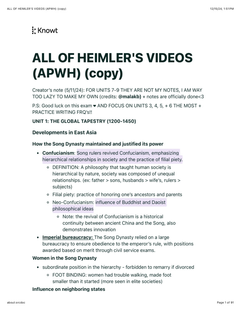 ALL OF HEIMLER'S VIDEOS (APWH) (copy) | PDF | Mongol Empire | Caliphate