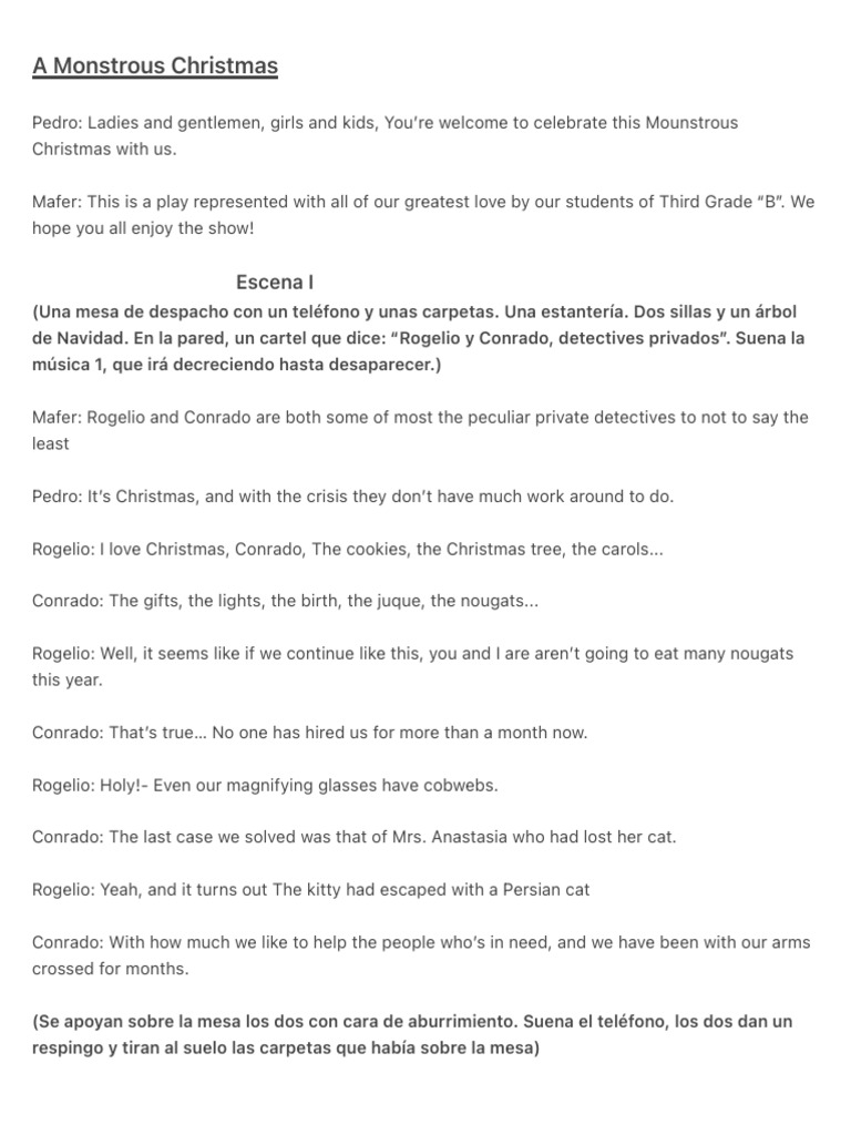 Monstrous Christmas Play Script | PDF