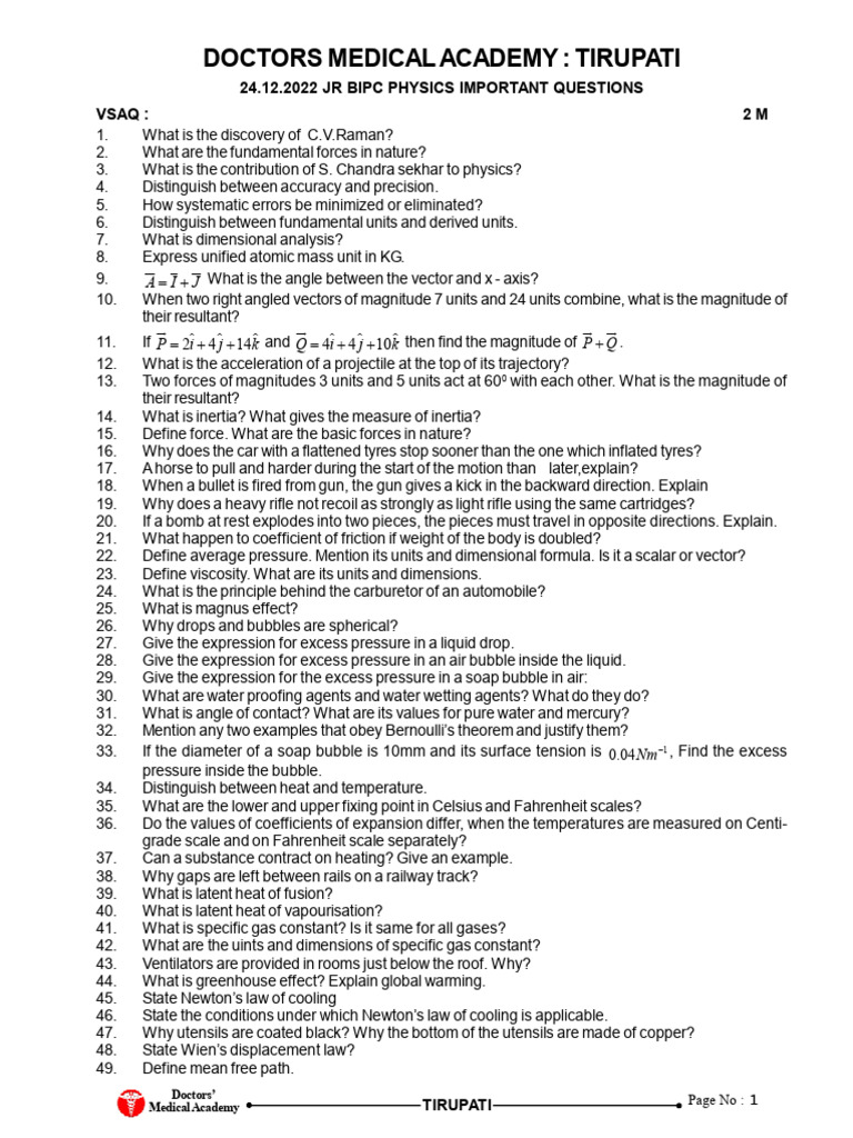 24.12.2022 - JR PHYSICS - IMPORTANT QUESTIONS - Siddique Sir - (Final ...
