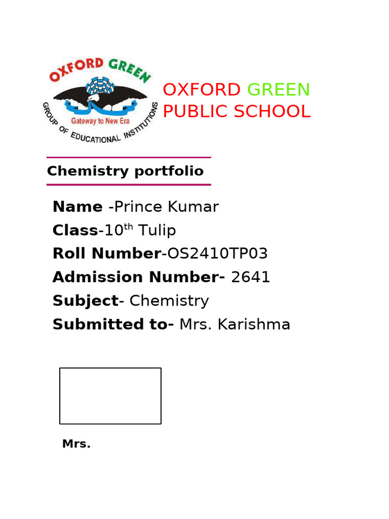 Chemistry Portfolio | PDF | Acid | Hydroxide