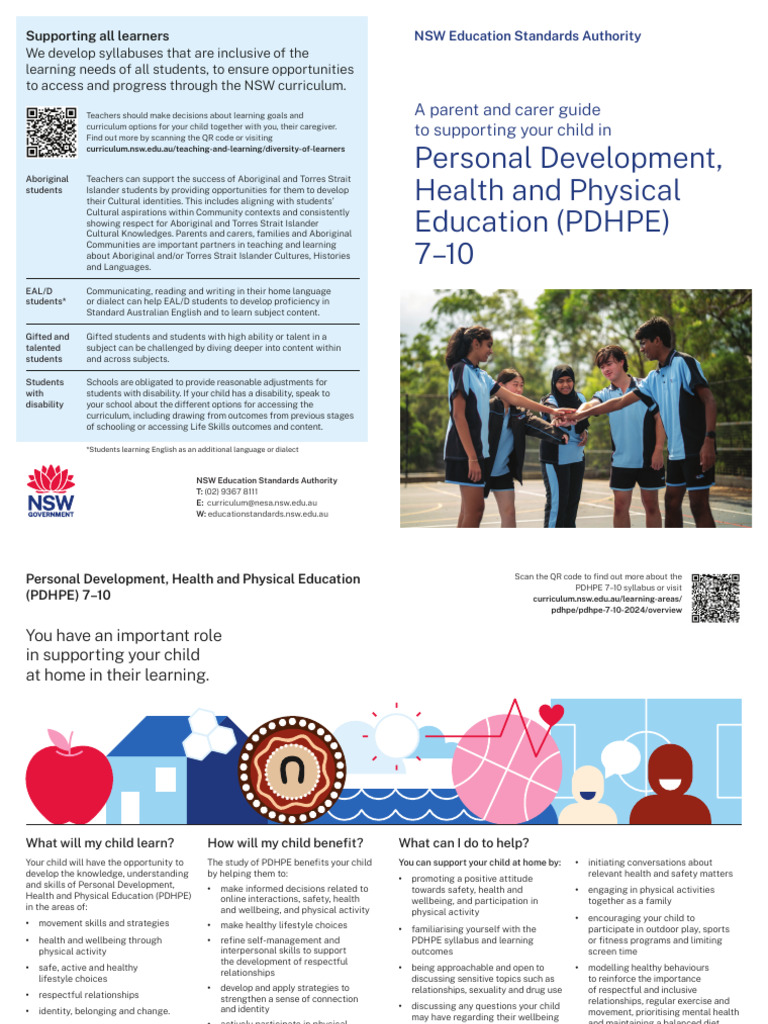 Pdhpe 7-10-2024 Parent and Carer Guide | PDF | English As A Second Or ...
