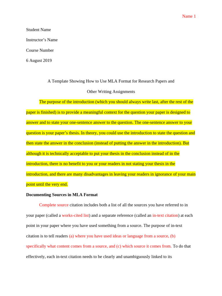 Mla 8th Ed Sample Paper | PDF | Citation | Paragraph