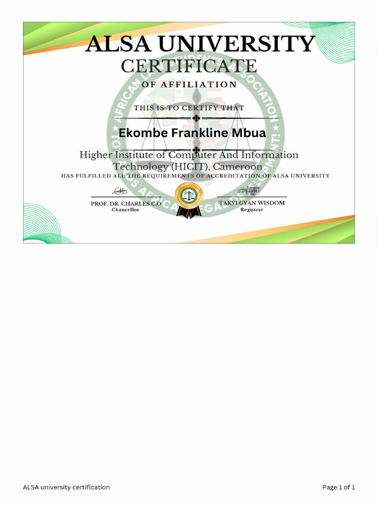 ALSA University Certification 20240904 102726 0000 | PDF