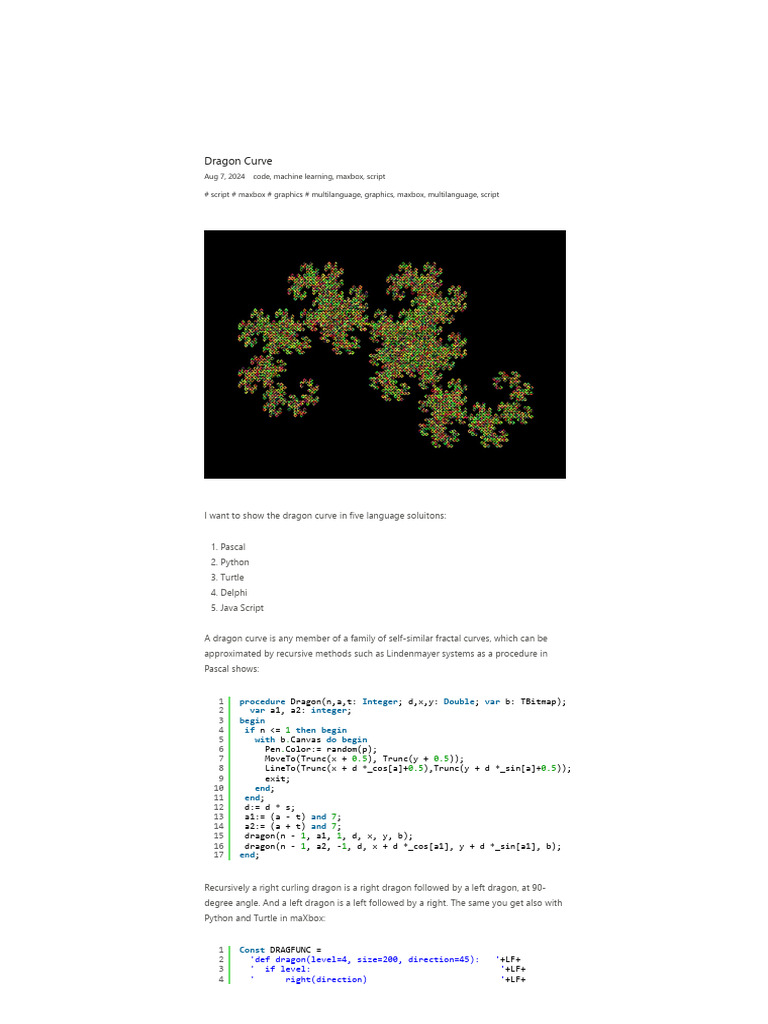 Maxbox Starter132 Dragon Curve Sound2wordpress | PDF | World Wide Web | Internet & Web