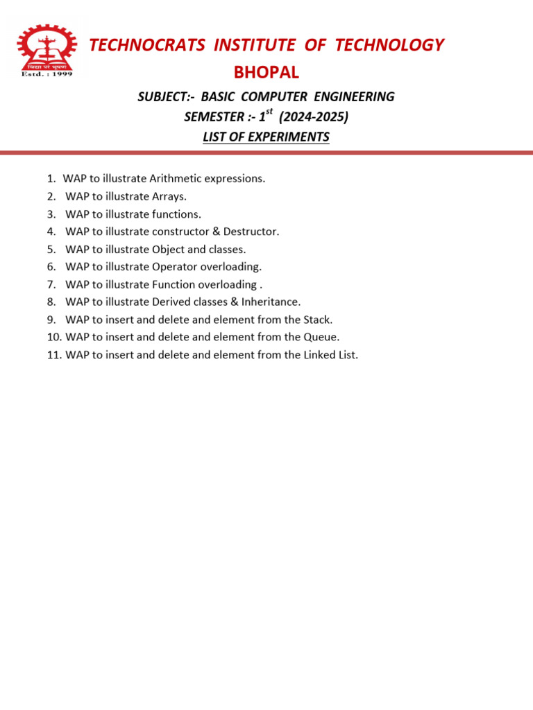 Basic Computer Engineering Experiments | PDF