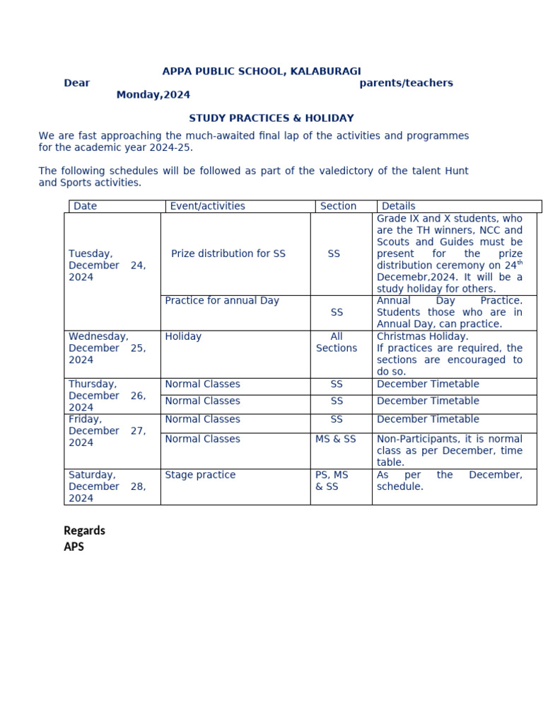Aps Scedule (1) | PDF