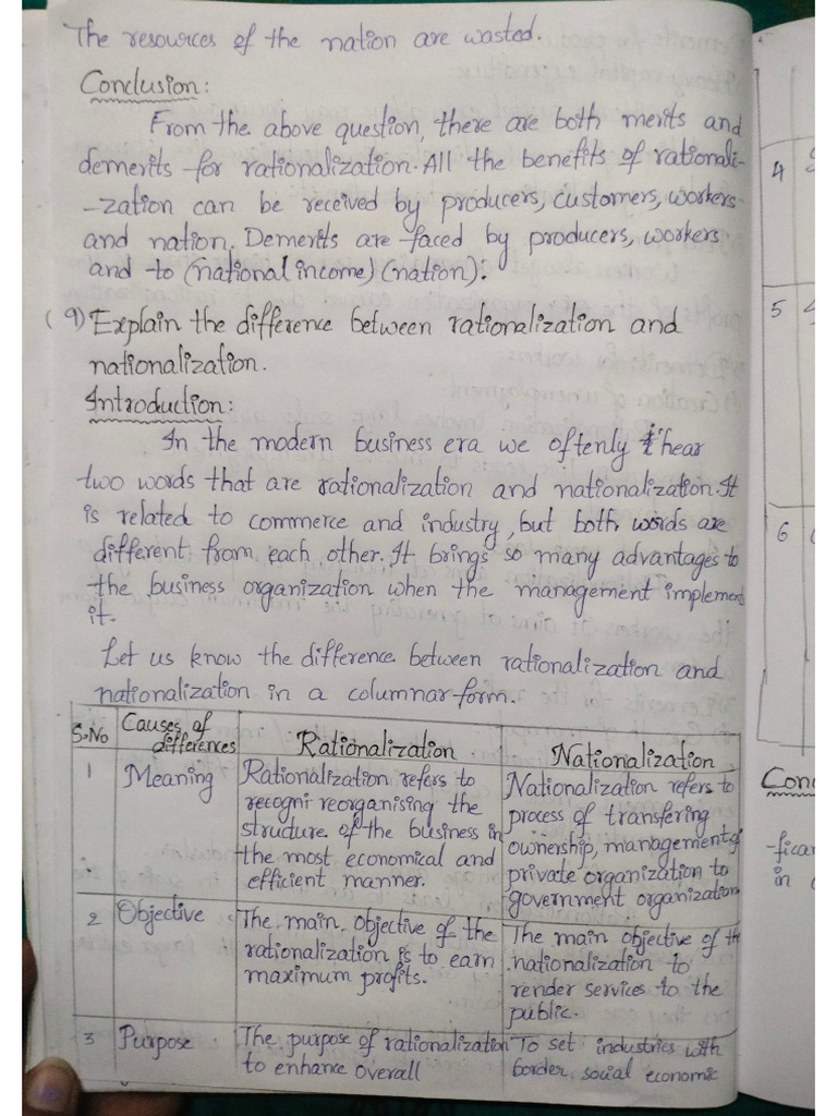 Explain The Difference Between Rationalization and Nationalization. | PDF