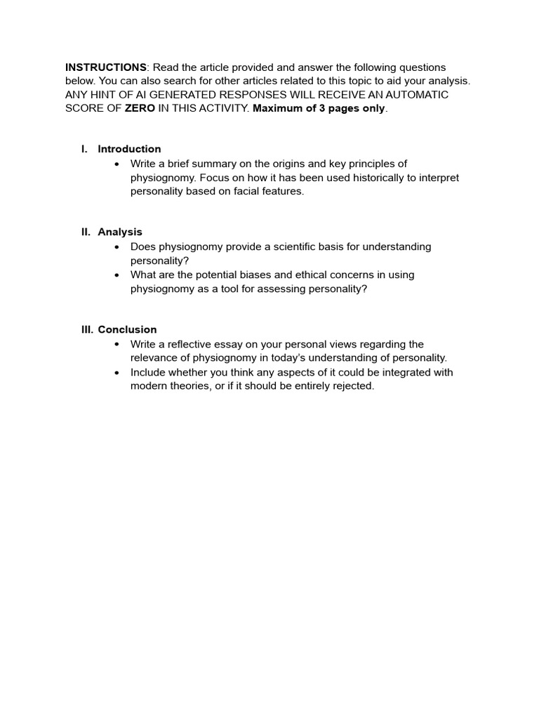 Physiognomy Analysis | PDF