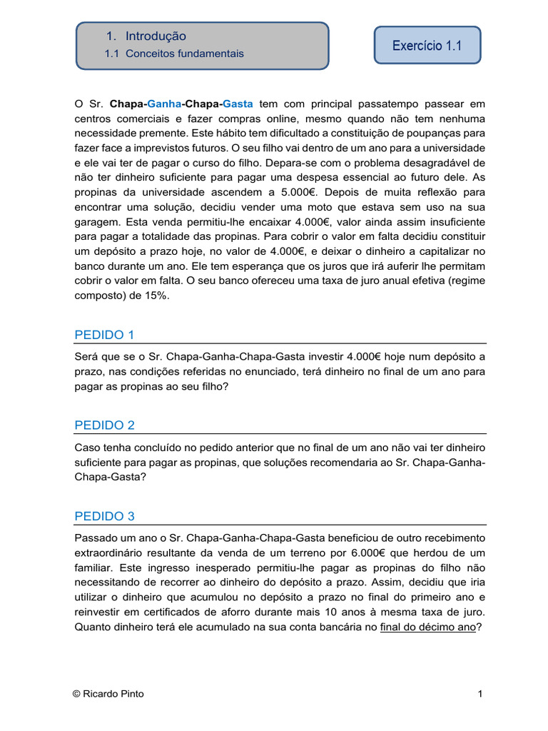Exercícios API | PDF | Investimentos | Empréstimos