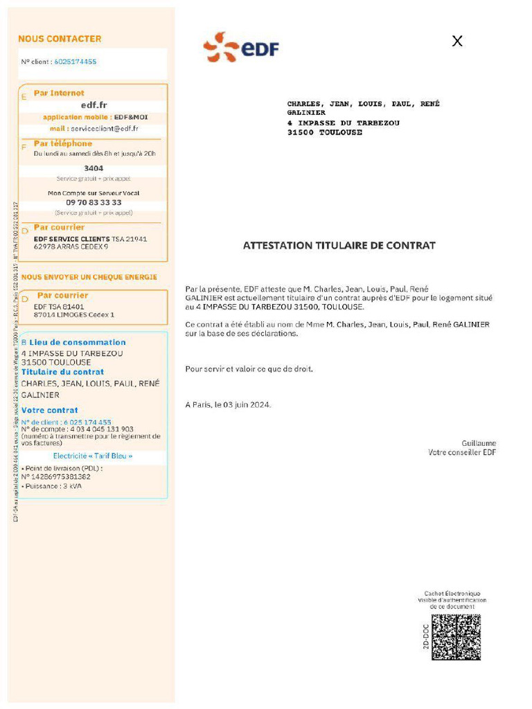 Facture Edf PDF | PDF