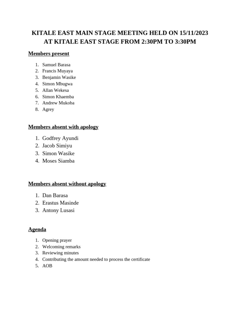 Minutes Seeking Registration of Cbo | PDF