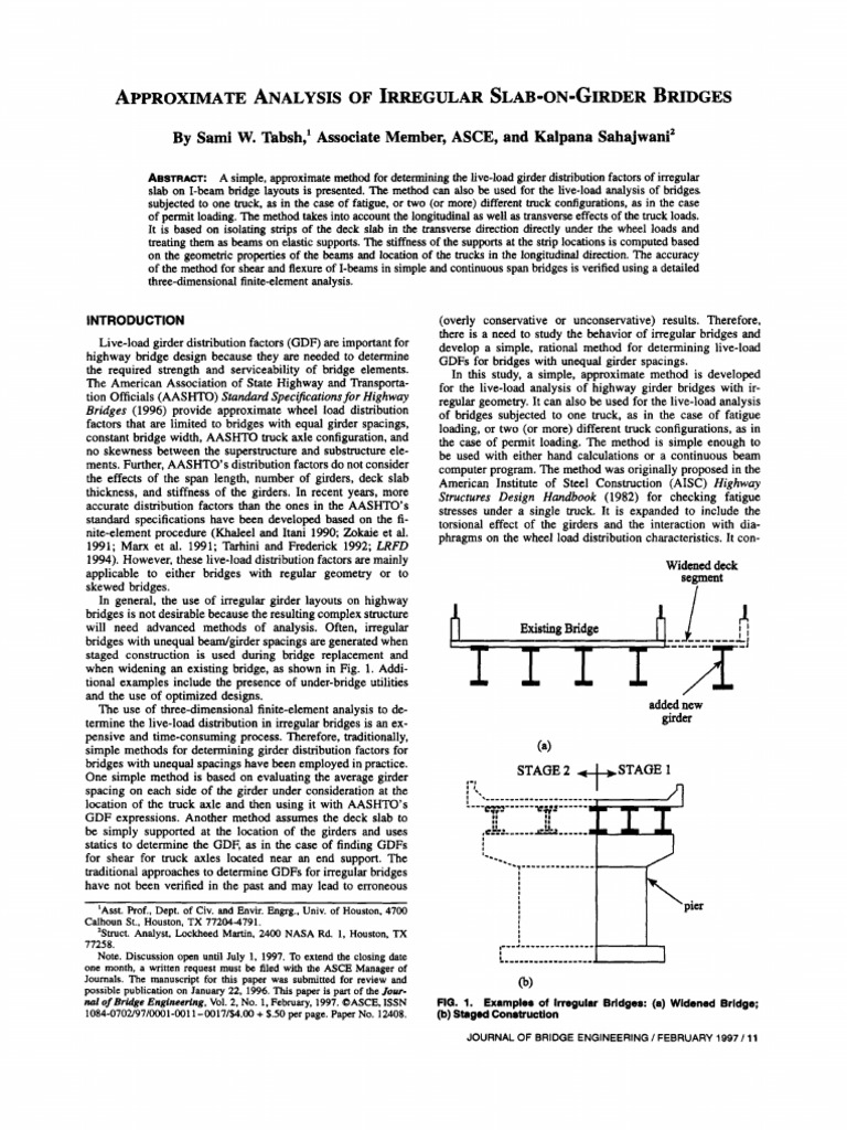 (Asce) 1084-0702 (1997) 2 1 | PDF | Bending | Beam (Structure)