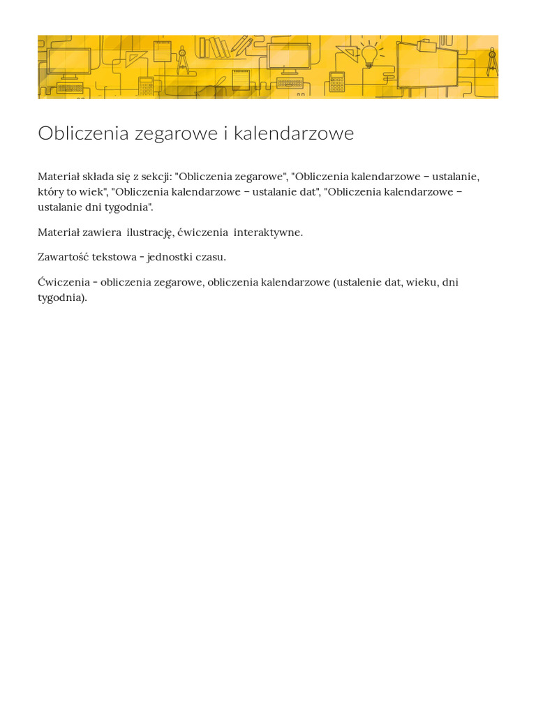 Obliczenia Zegarowe I Kalendarzowe | PDF