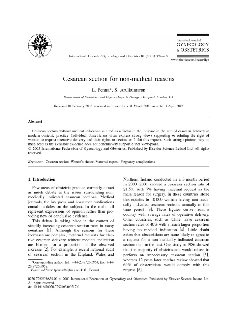 Cesarean Sections: Maternal Requests Explained | PDF | Childbirth ...