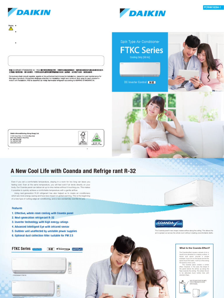 Daikin FTKC Series | PDF | Air Conditioning | Climate Change