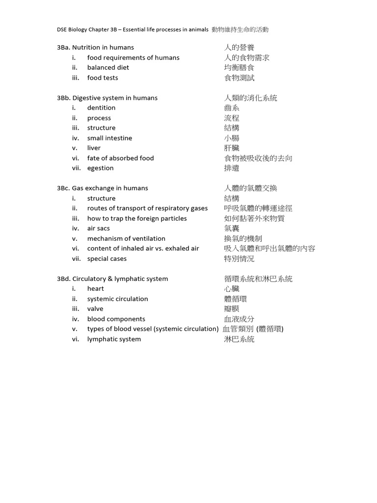 DSE Bio CH 3B Temp Note | PDF | Lymph | Heart