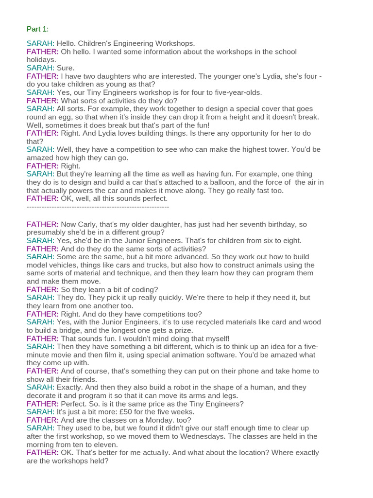 Ielts Listening 16 Script | PDF