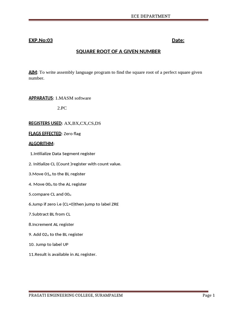 EXPT-3 | PDF | Assembly Language | Computer Hardware