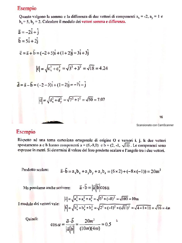 Esercizi Vettori - Lez1 | PDF