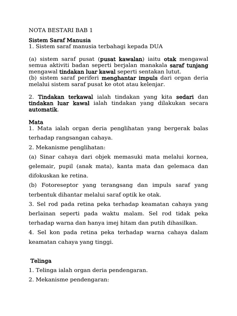 Nota Bestari Bab 1 | PDF