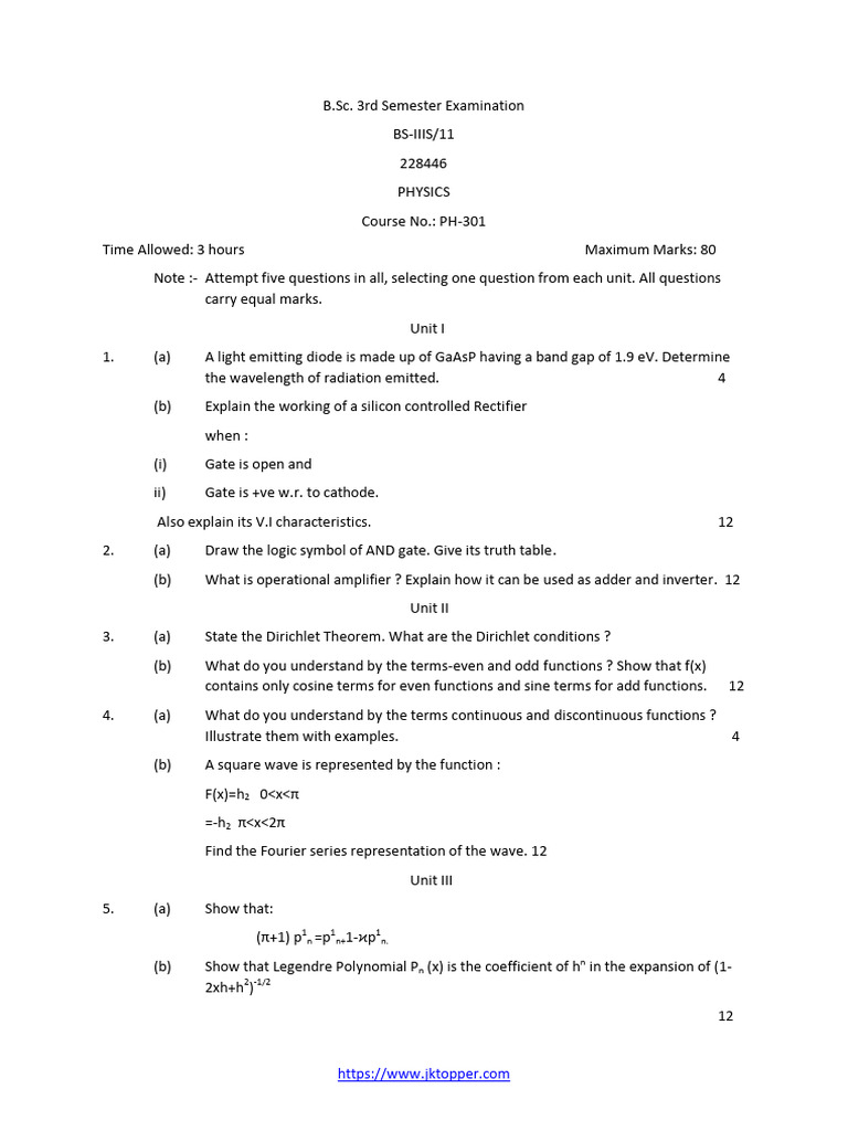 BSC 3 Sem Physics 228446 | PDF | Electrical Engineering | Electronic ...